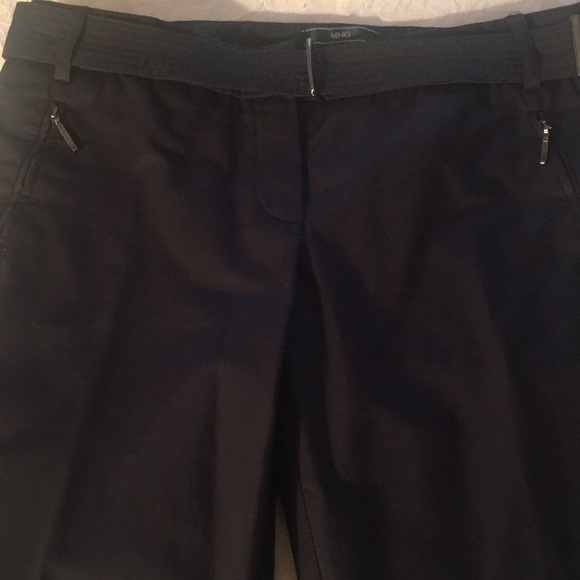 Mango | Pants & Jumpsuits | Mng Black Pants With Shine Includes Belt ...